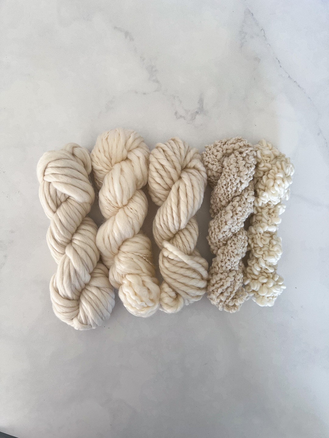 Wool Yarn Bundle Natural White, Dyers Wool Pack, Chunky Bulky Yarn ...