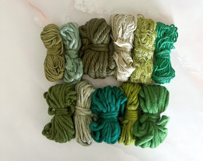 Forest Floor Fibre Pack, Weaving Kit, Weaving Supplies, Green Chunky ...