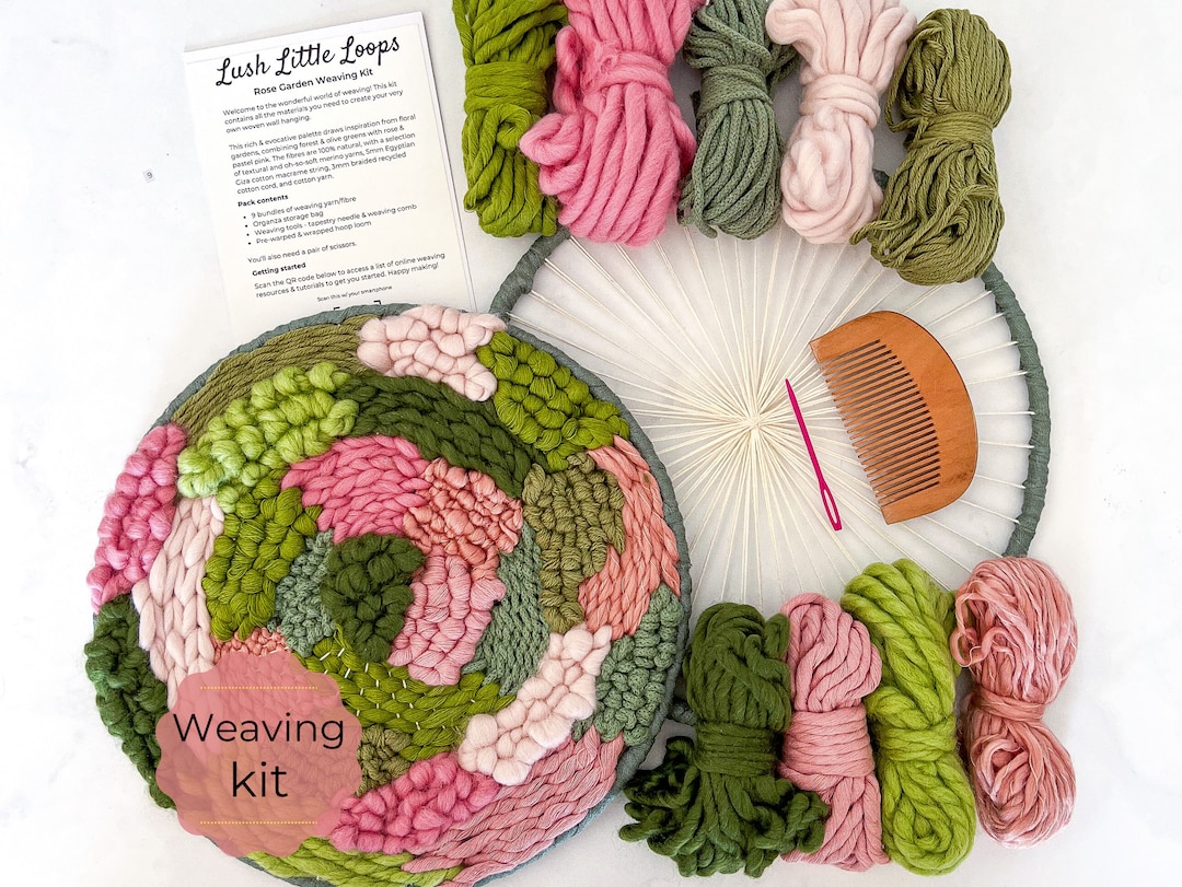 Circle Weaving Kit, Rose Garden Weaving Fibre Pack, Craft Kit for ...