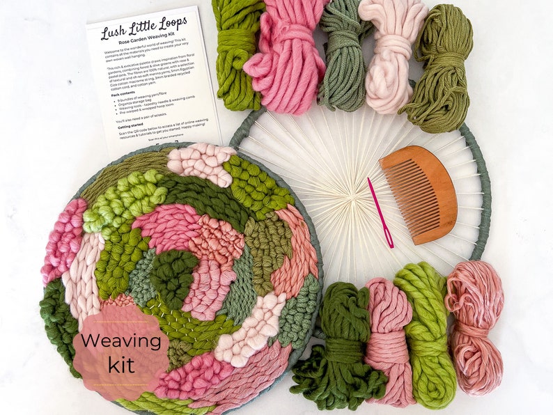 Circle Weaving Kit, Rose Garden Weaving Fibre Pack, Craft Kit for ...