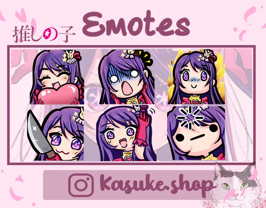 Kawaii Emotes - Oshi No Ko Hoshino Ai - Twitch / Discord - Etsy