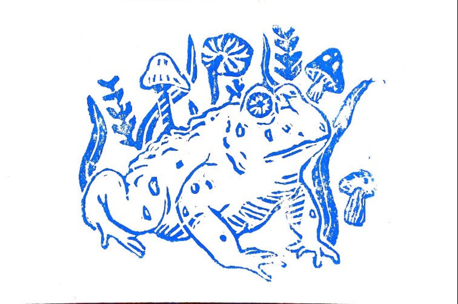 Toadstool Block Print - Etsy