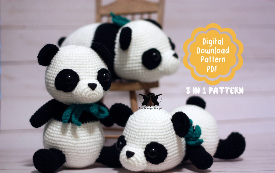 Crochet Panda Doll Pattern, Panda Doll Blueprint, Panda Doll ...