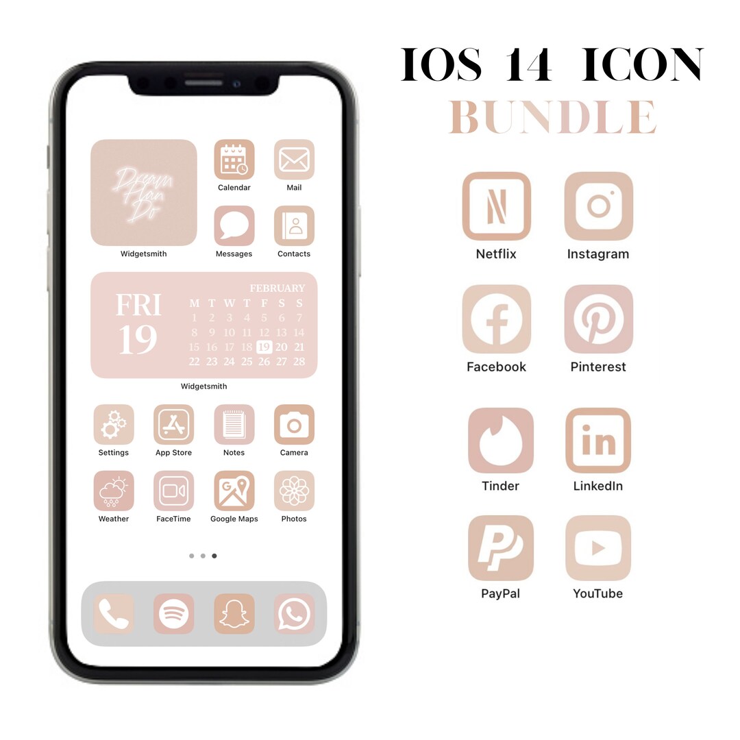 Blush iPhone Icons Ios 14 Icons App Icons Ios 14 Nude Beige - Etsy