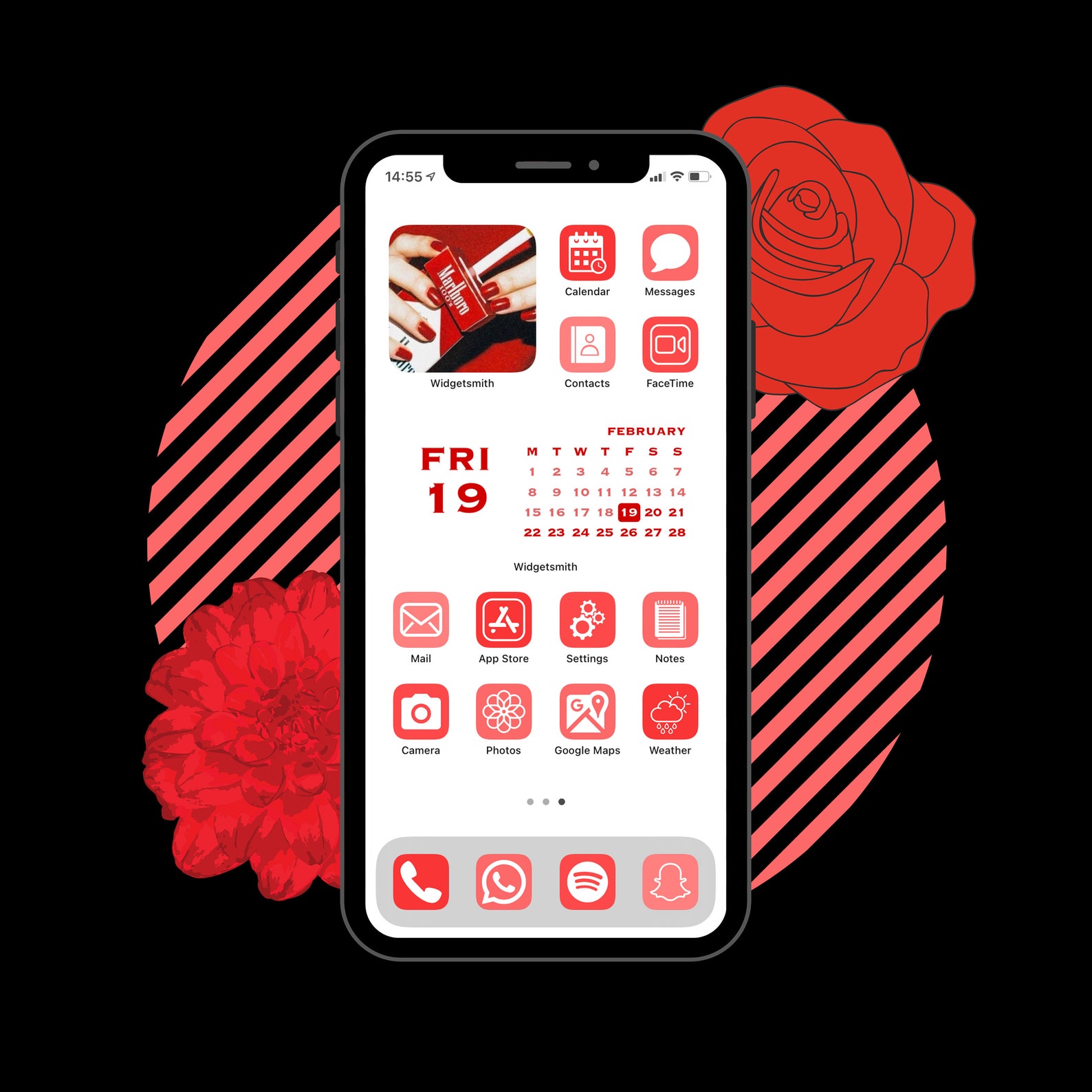 Light Red iPhone Icons | App Icons | App Covers Phone | - Etsy