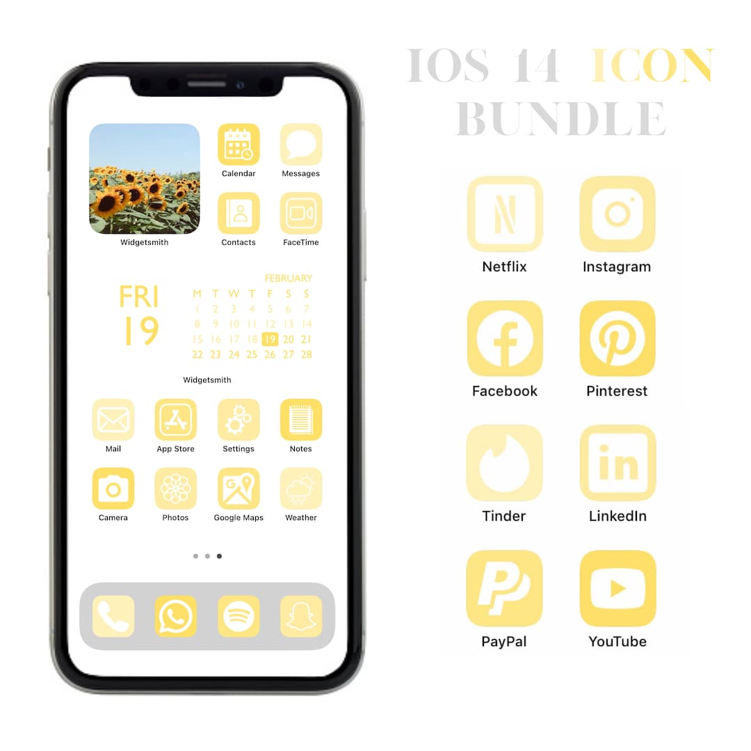 Light Yellow iPhone App Icons: Ios Customization (digital Download) - Etsy