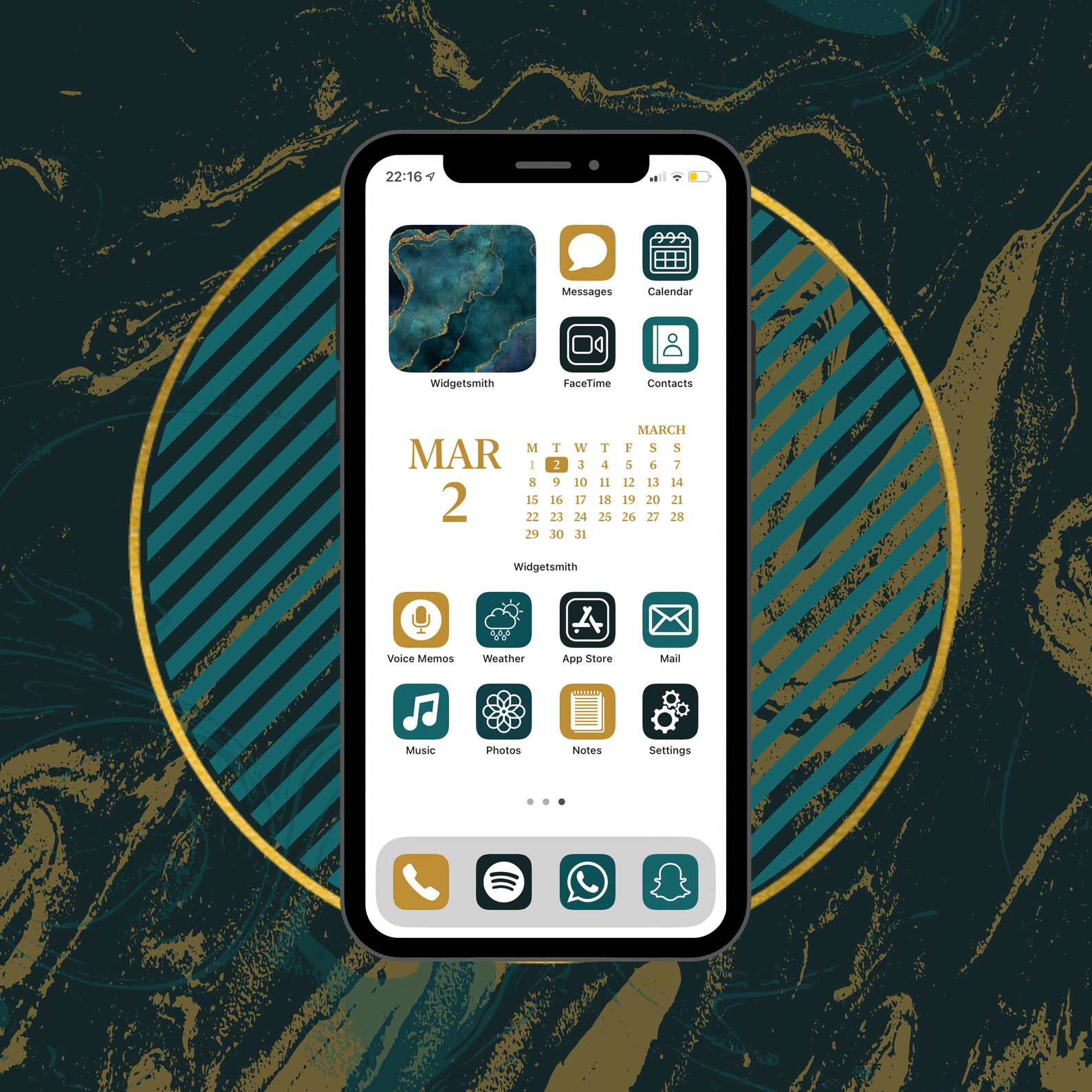 Teal & Gold iPhone App Icons: Custom Ios Theme - Etsy