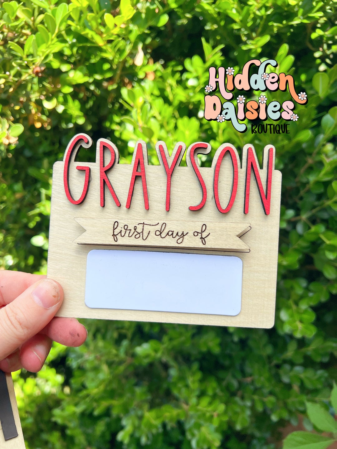 Grade School Boards for First and Last Day, Custom Name and Color, Wood ...