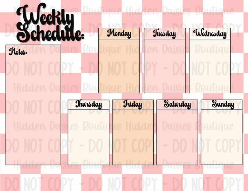 Digital Weekly Schedule. Editable in Canva. Download & Print. PDF. SVG ...