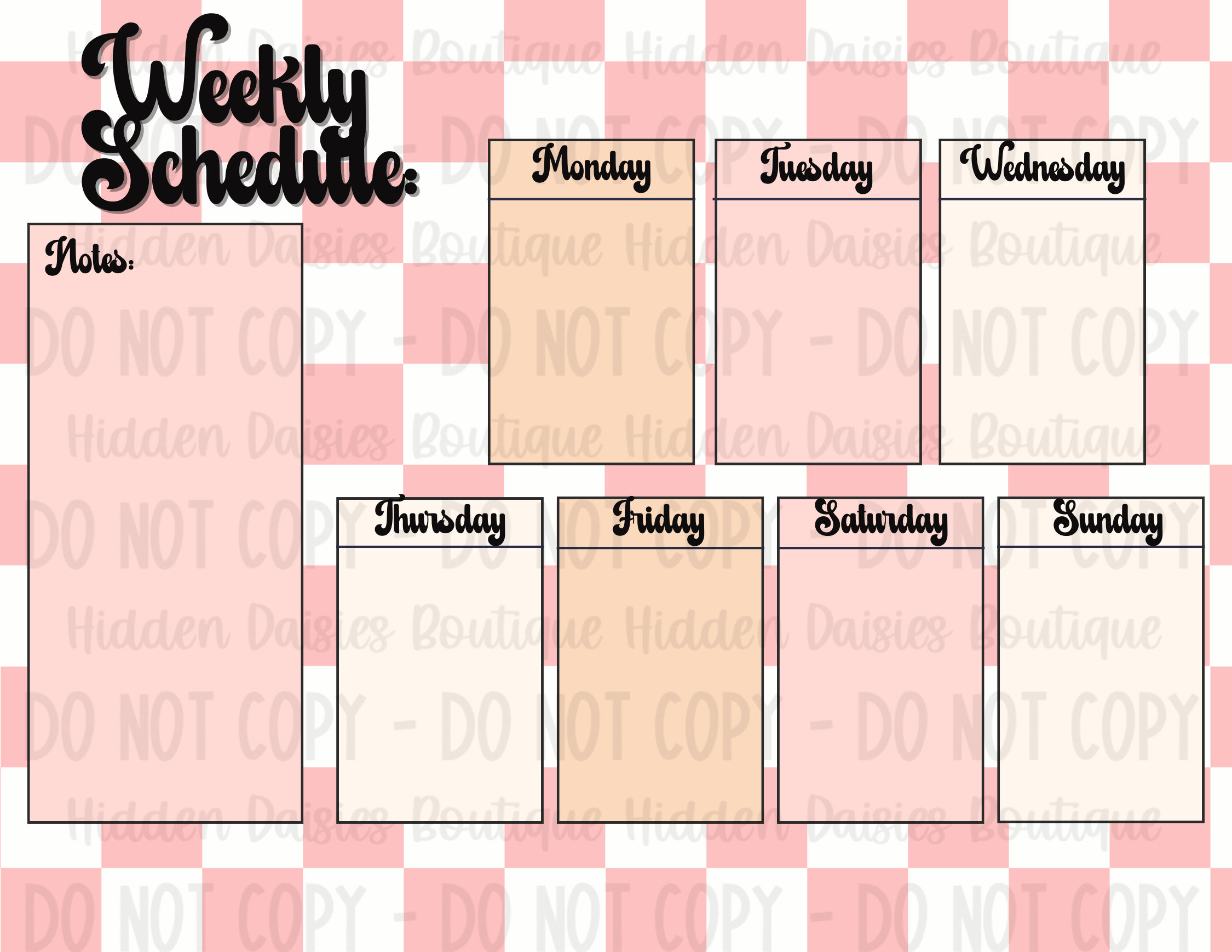 Digital Weekly Schedule. Editable in Canva. Download & Print. PDF. SVG ...