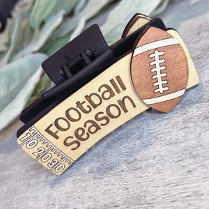Football Season Handmade Wooden Claw Clip - Etsy