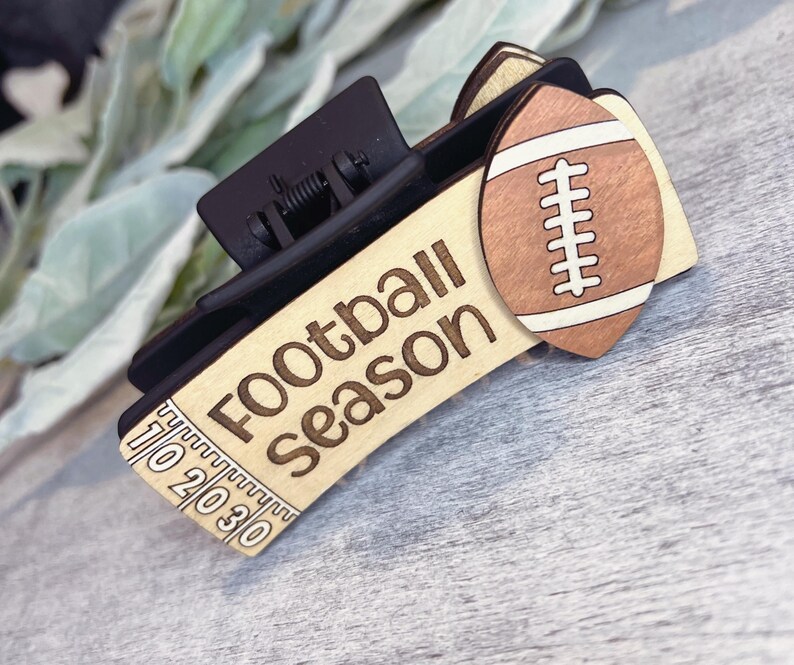 Football Season Handmade Wooden Claw Clip - Etsy