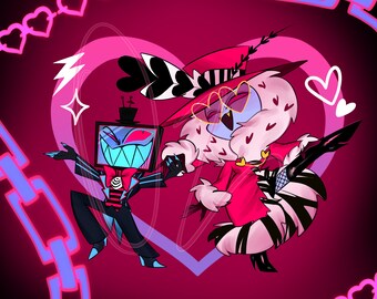 Hazbin Hotel Angel Dust, Vox, Val 5 Rotating Acrylic Standee - Etsy