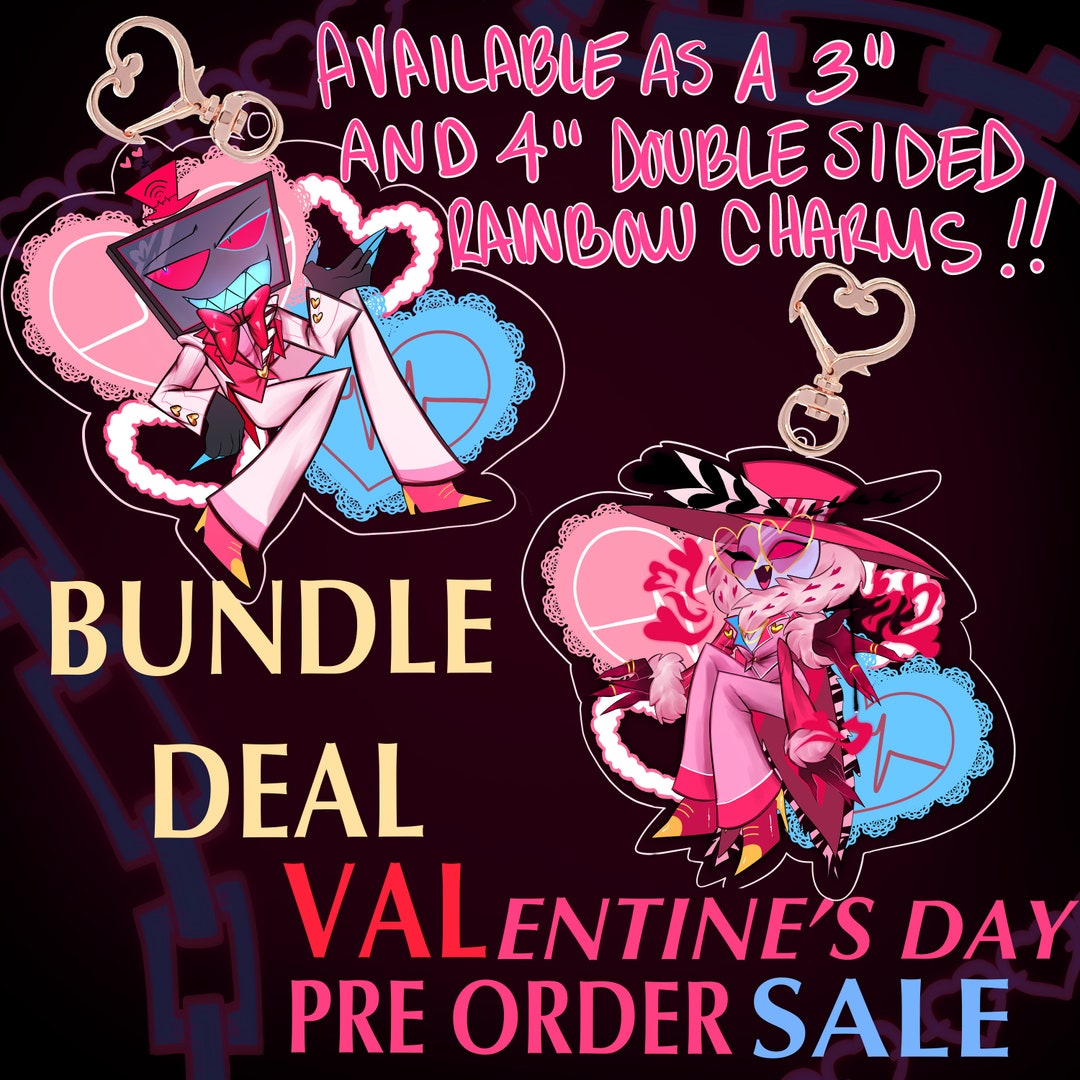 PRE-ORDER BUNDLE Hazbin Hotel Valentines Voxval Acrylic Charms - Etsy ...