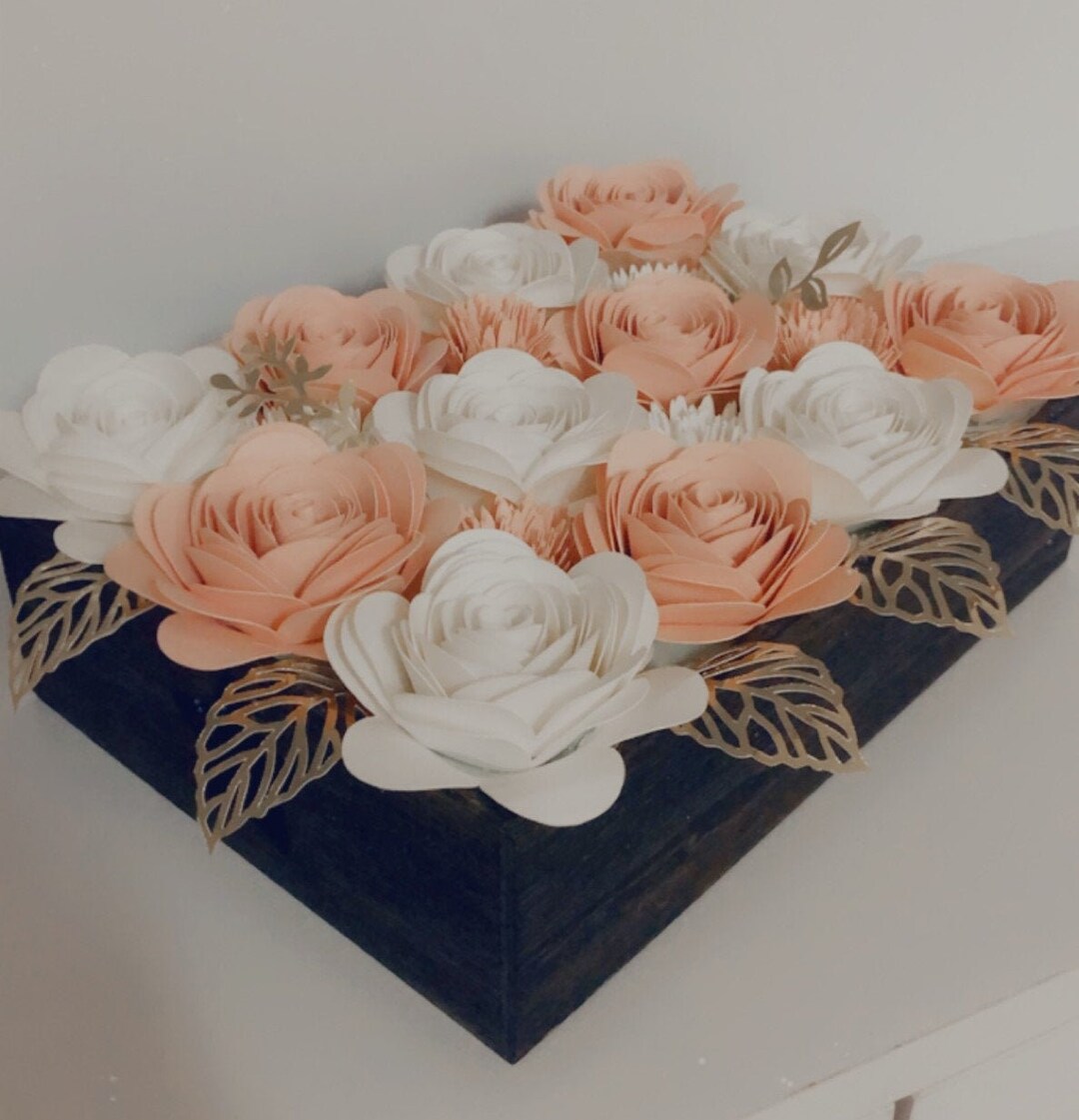 BEAUTIFUL Rolled Flowers Box Paper Flowers Handmade Gifts Paper Flower ...