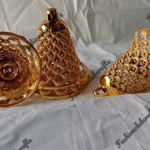10 Piece Lot 2.5 Inches Golden Bell Christmas Tree Decoration Crafting ...