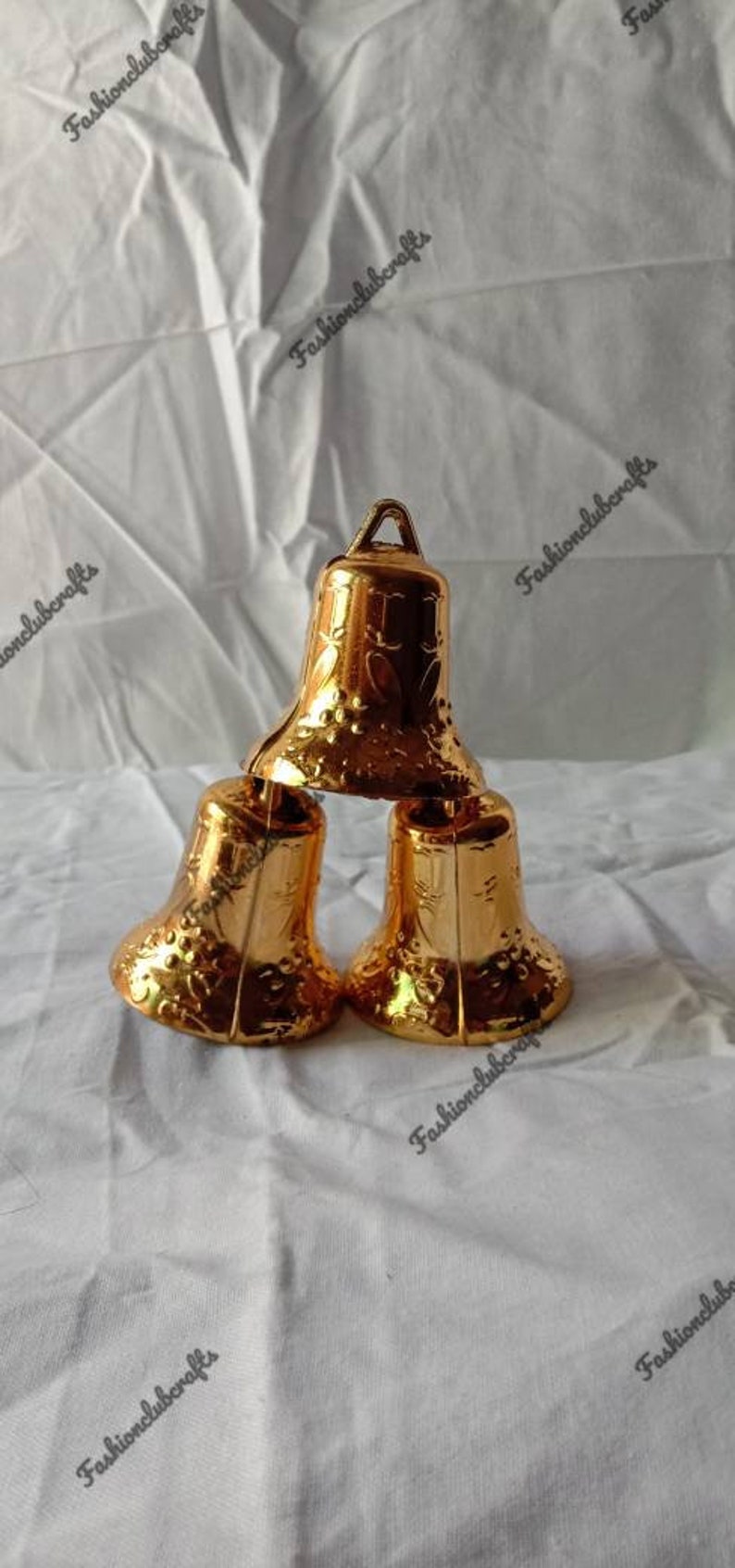 10 Piece of 5.5cm Golden Bell Christmas Tree Decoration Crafting ...