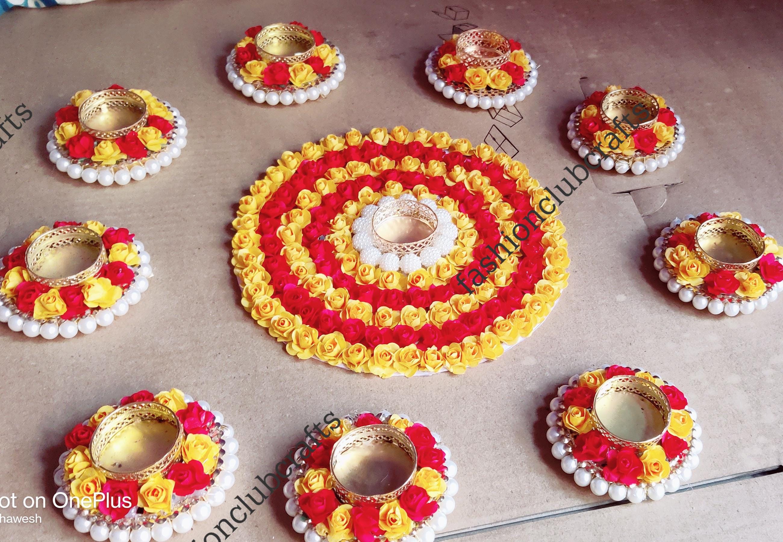 Papar Rose Flower Rangoli Beautiful Artificial Flower Rangoli Indian ...