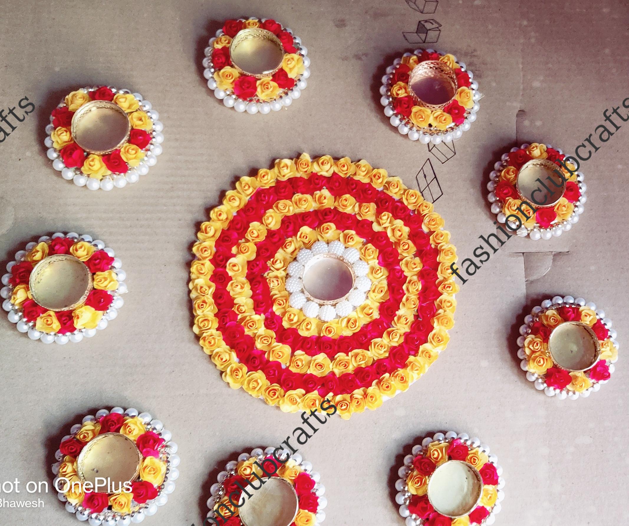 Papar Rose Flower Rangoli Beautiful Artificial Flower Rangoli Indian ...