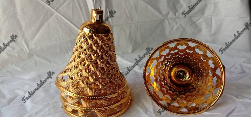 10 Piece Lot 4.5 Inche Golden Bell Christmas Tree Decoration Crafting ...
