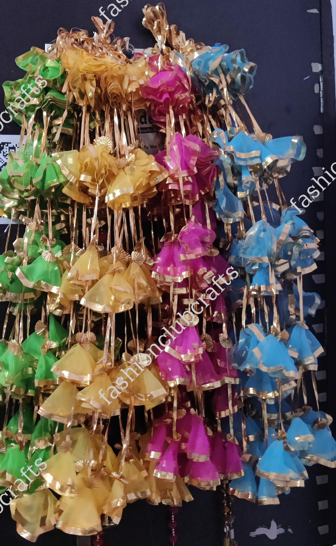 50 Gota Fabric Strings Housewarming Net Fabric Colourful Tassel Garden ...