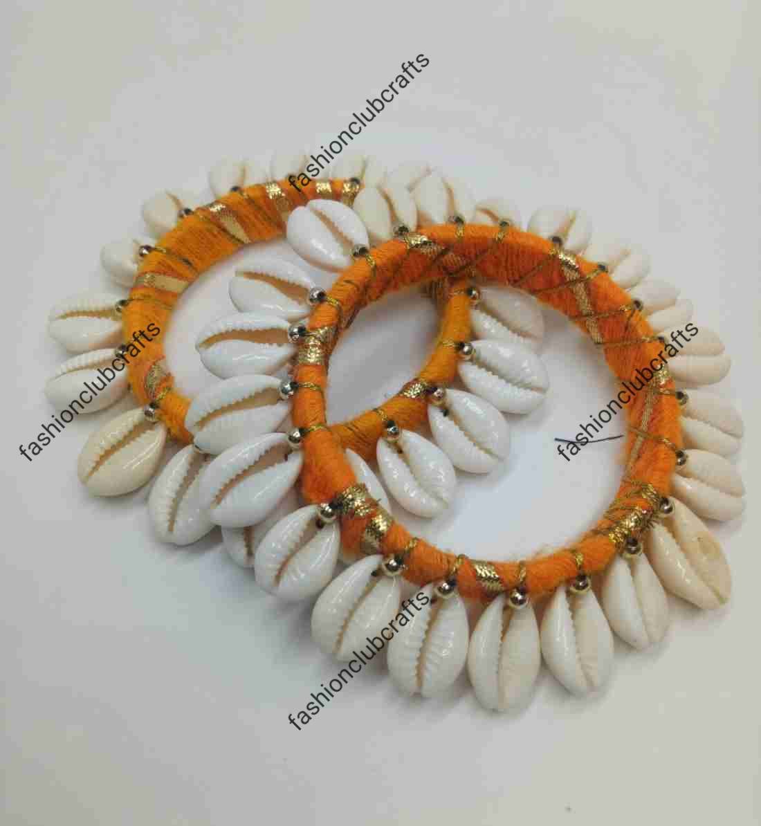Pair of Cowry Shell Bangles Sea Shell Jewelry Cowrie Bracelet Indian ...