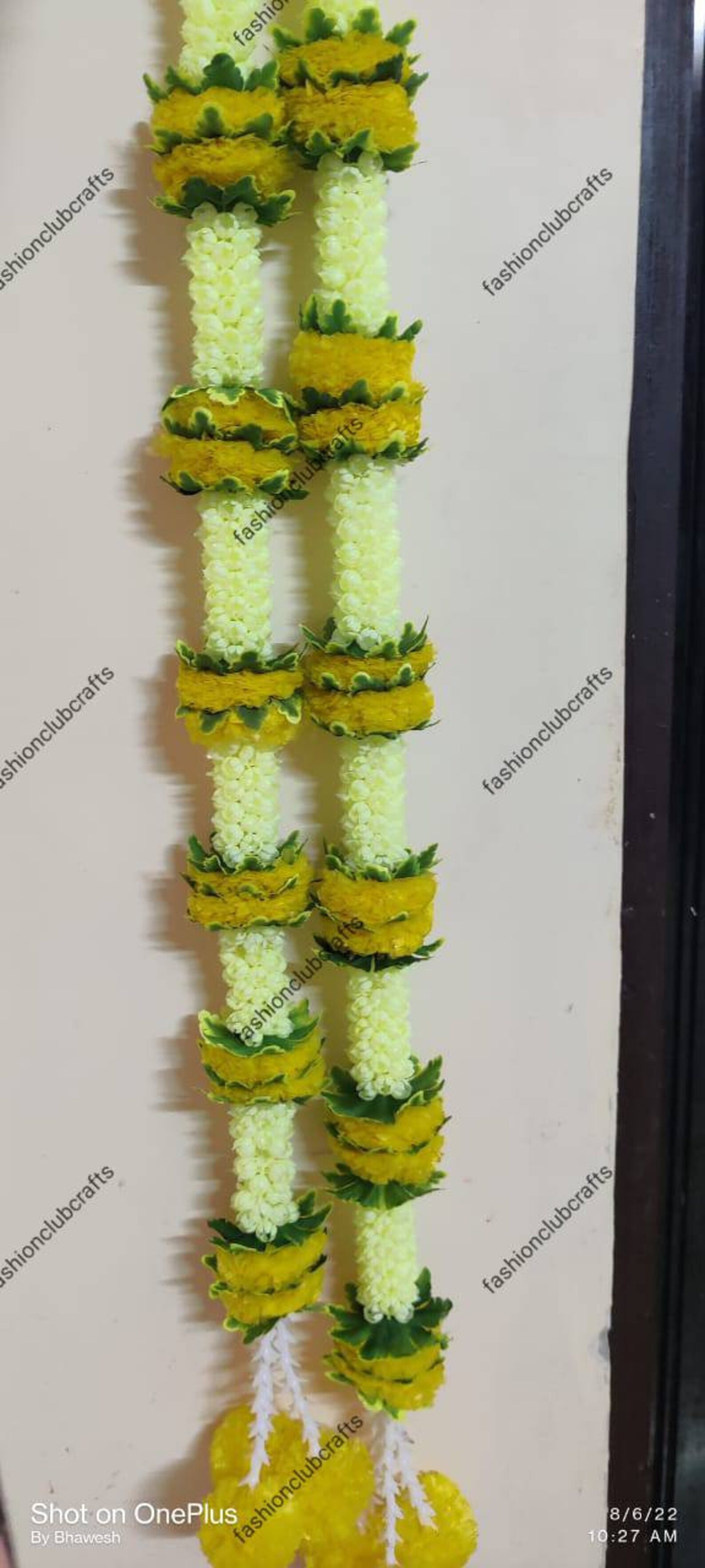5 Strings of Artificial Mogra With Marigold Flower Garland - Etsy