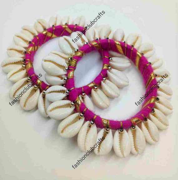 Pair of Cowry Shell Bangles Sea Shell Jewelry Cowrie Bracelet - Etsy
