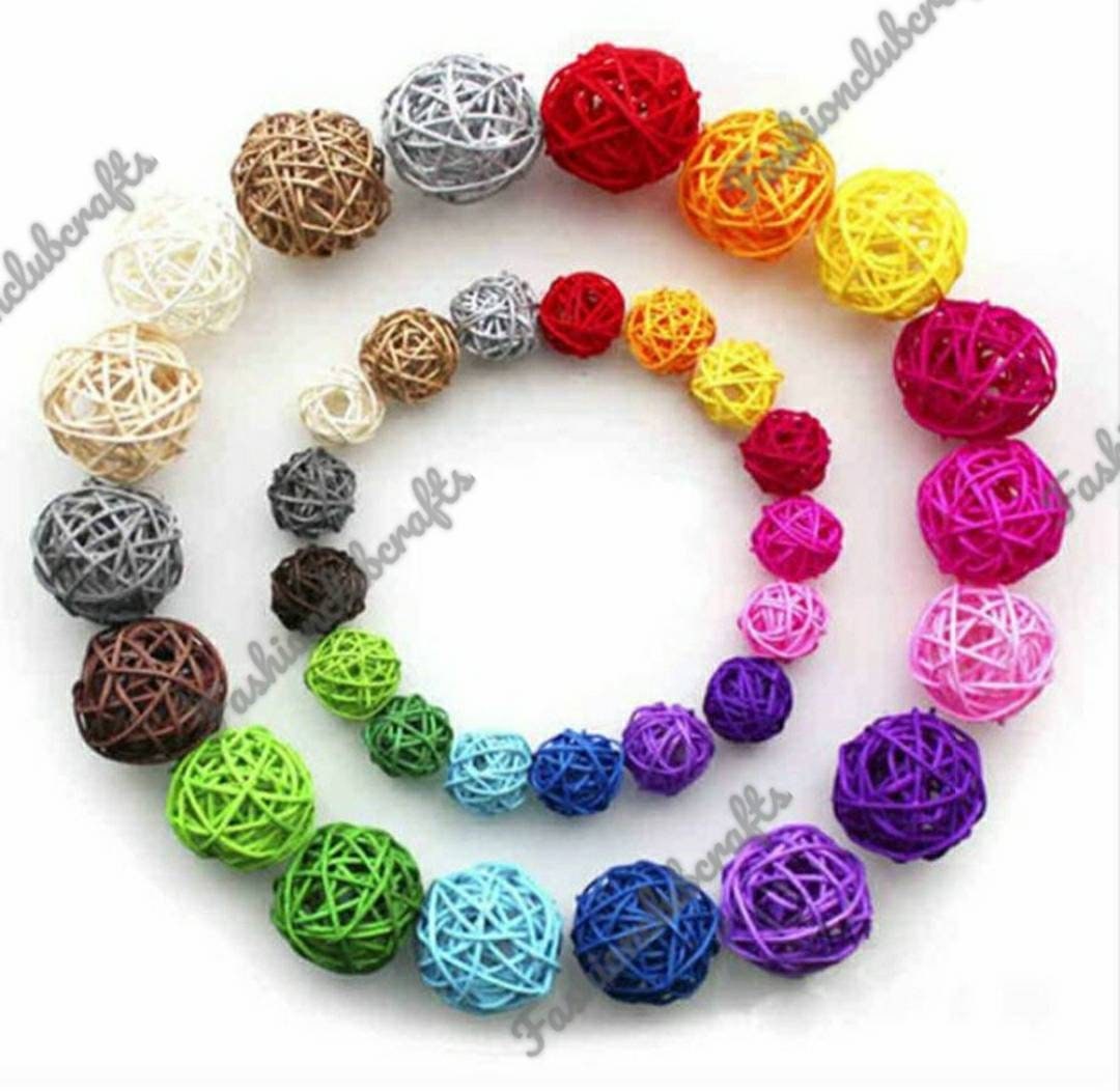 20 Pcs of Colorful Rattan Wicker Ball Jute Ball Led Lighting Decor Twig ...