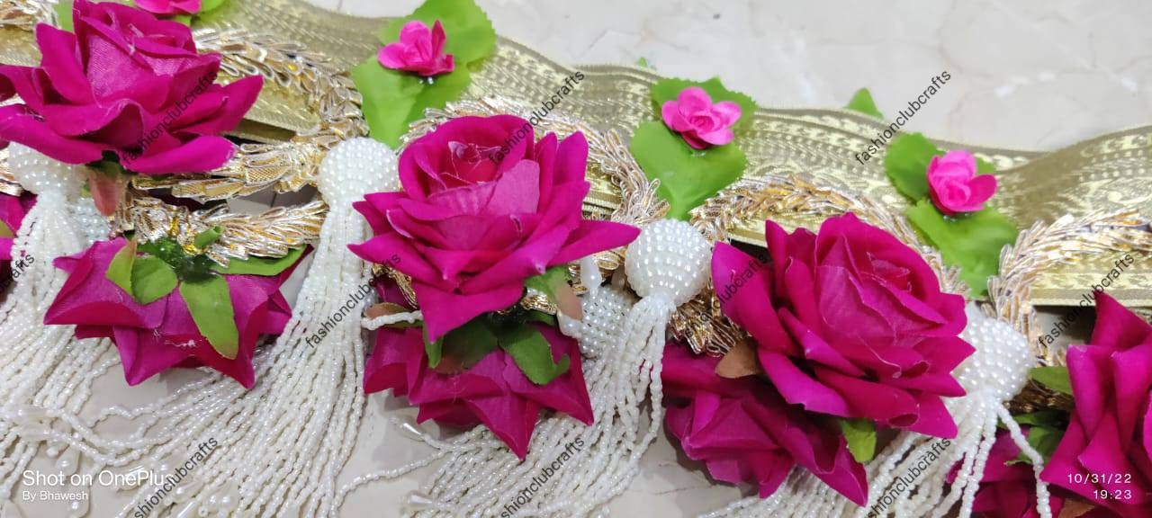 Beautiful Premium Flower Handmade Gota Ring Bandhanwar Entryway ...
