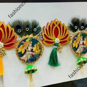Lord Radha Krishna Door Toran Gota Ring Mor Pankh Lotus Flower ...