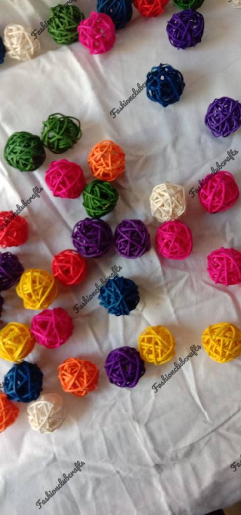 20 Pcs of Colorful Rattan Wicker Ball Jute Ball Led Lighting Decor Twig ...