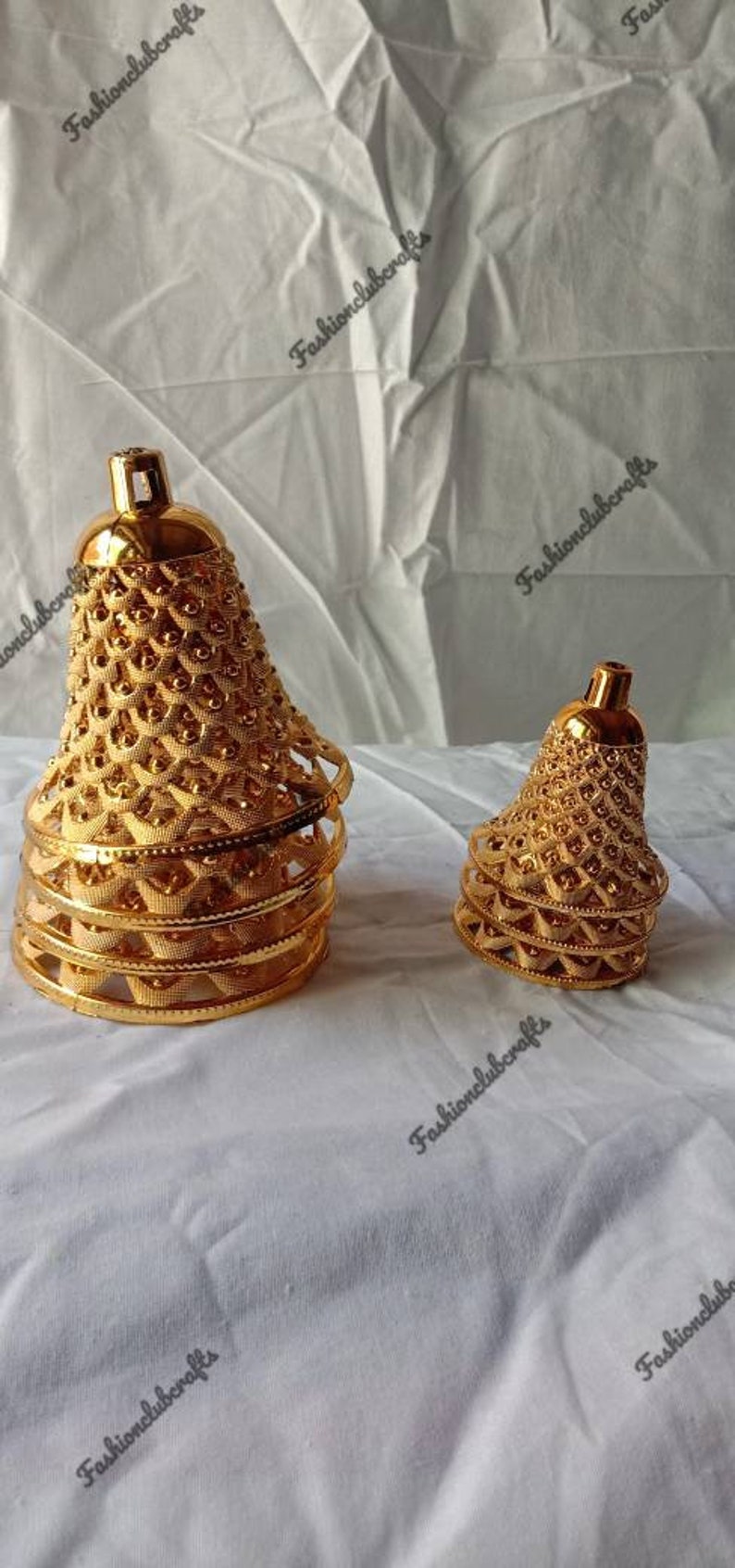 10 Piece Lot 2.5 Inches Golden Bell Christmas Tree Decoration Crafting ...