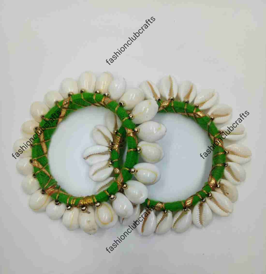 Pair of Cowry Shell Bangles Sea Shell Jewelry Cowrie Bracelet Indian ...