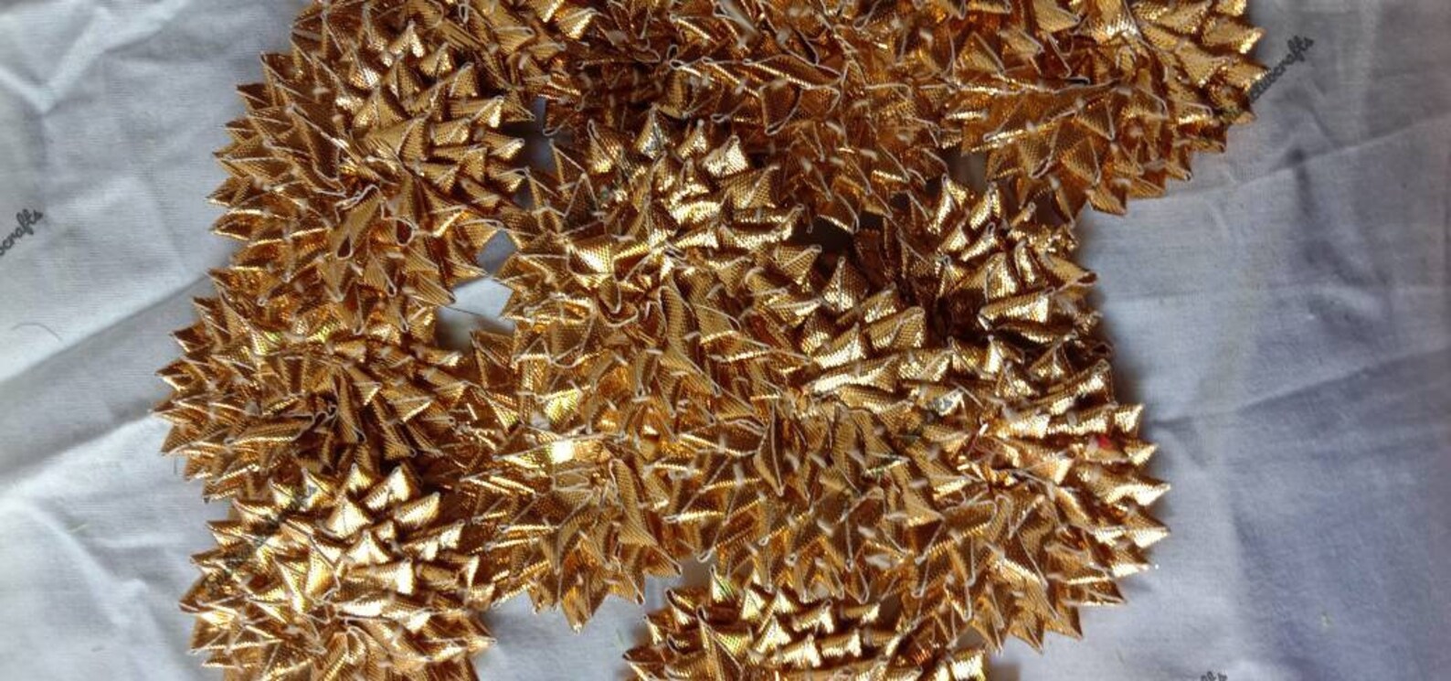 20 Piece 5.5 Cm Gota Flower Golden Lace 4 Layer Gota Patti Flower Patch ...