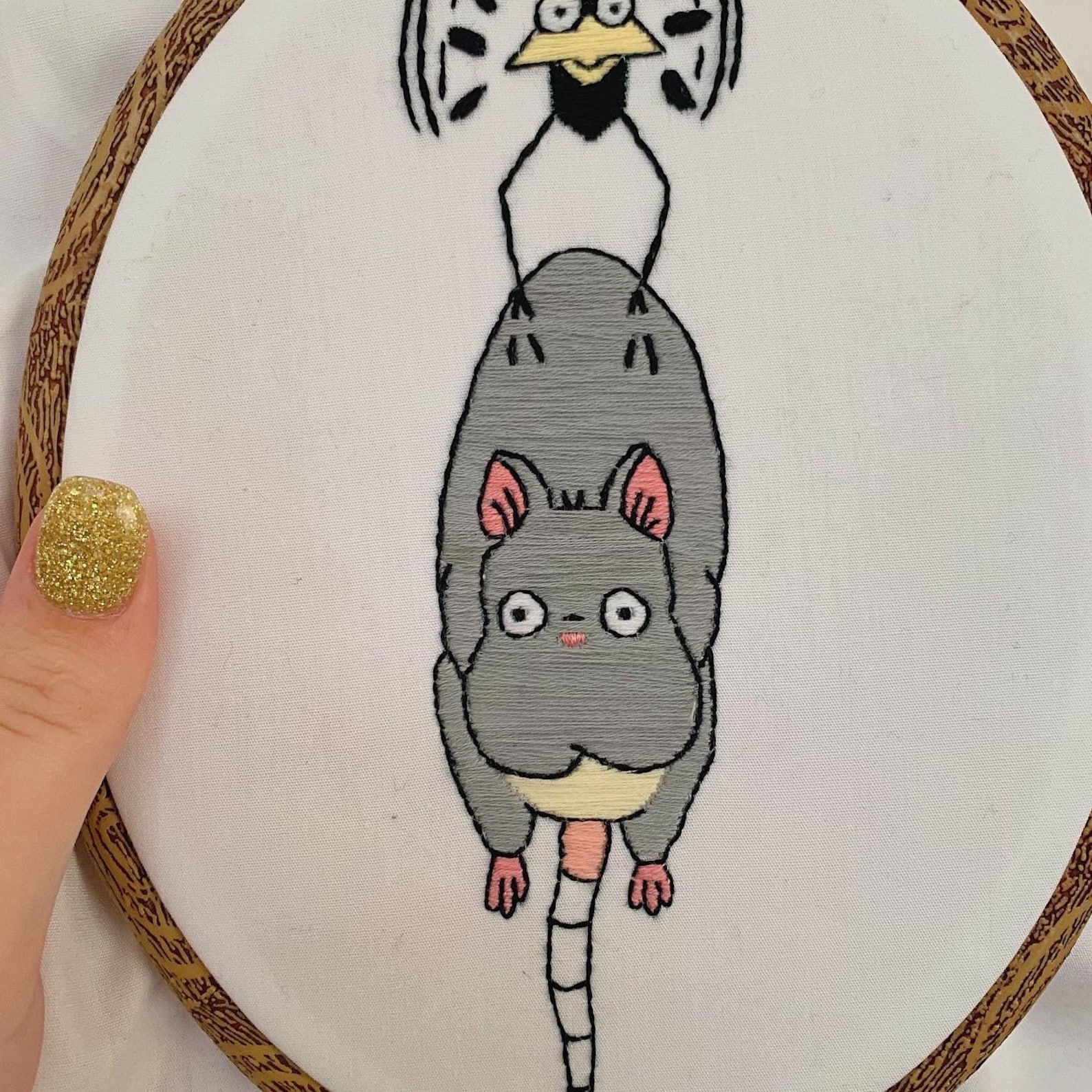 Studio Ghibli Spirited Away Boh Mouse and Yu Bird Oval Embroidery - Etsy