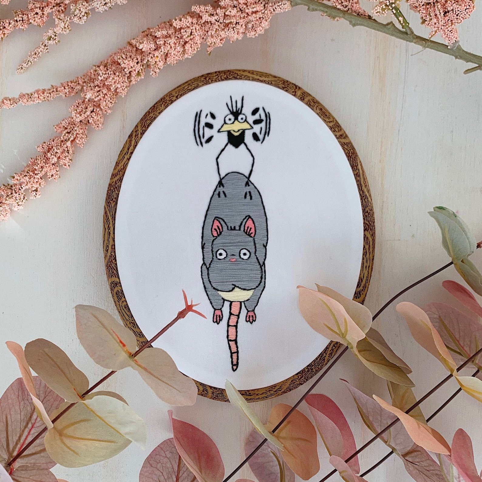Studio Ghibli Spirited Away Boh Mouse and Yu Bird Oval Embroidery - Etsy
