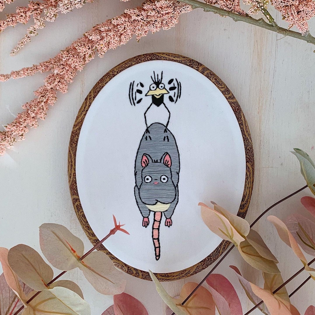 Studio Ghibli Spirited Away Boh Mouse and Yu Bird Oval Embroidery - Etsy