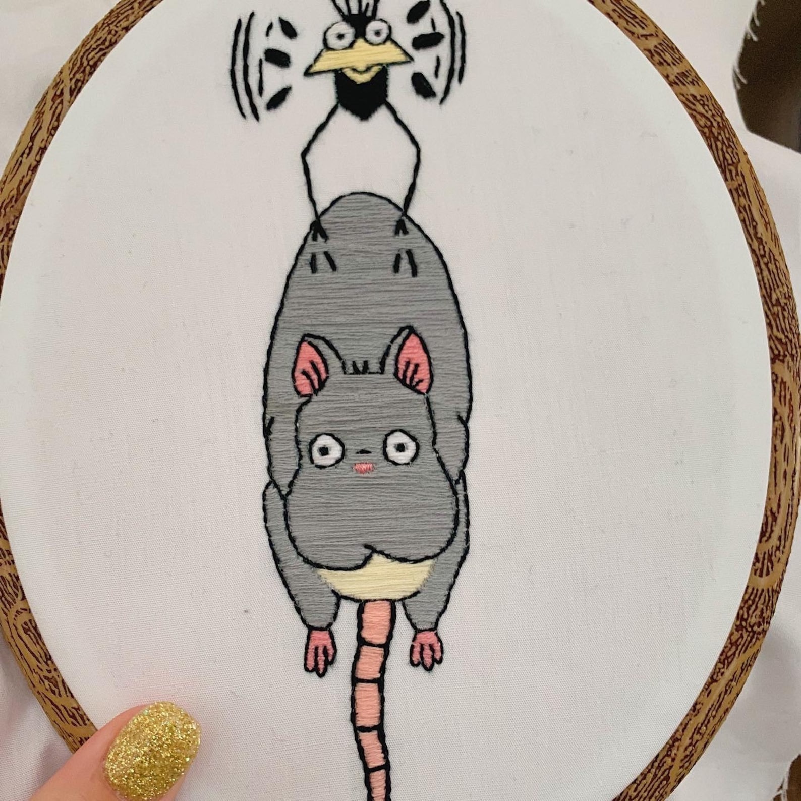 Studio Ghibli Spirited Away Boh Mouse and Yu Bird Oval Embroidery - Etsy