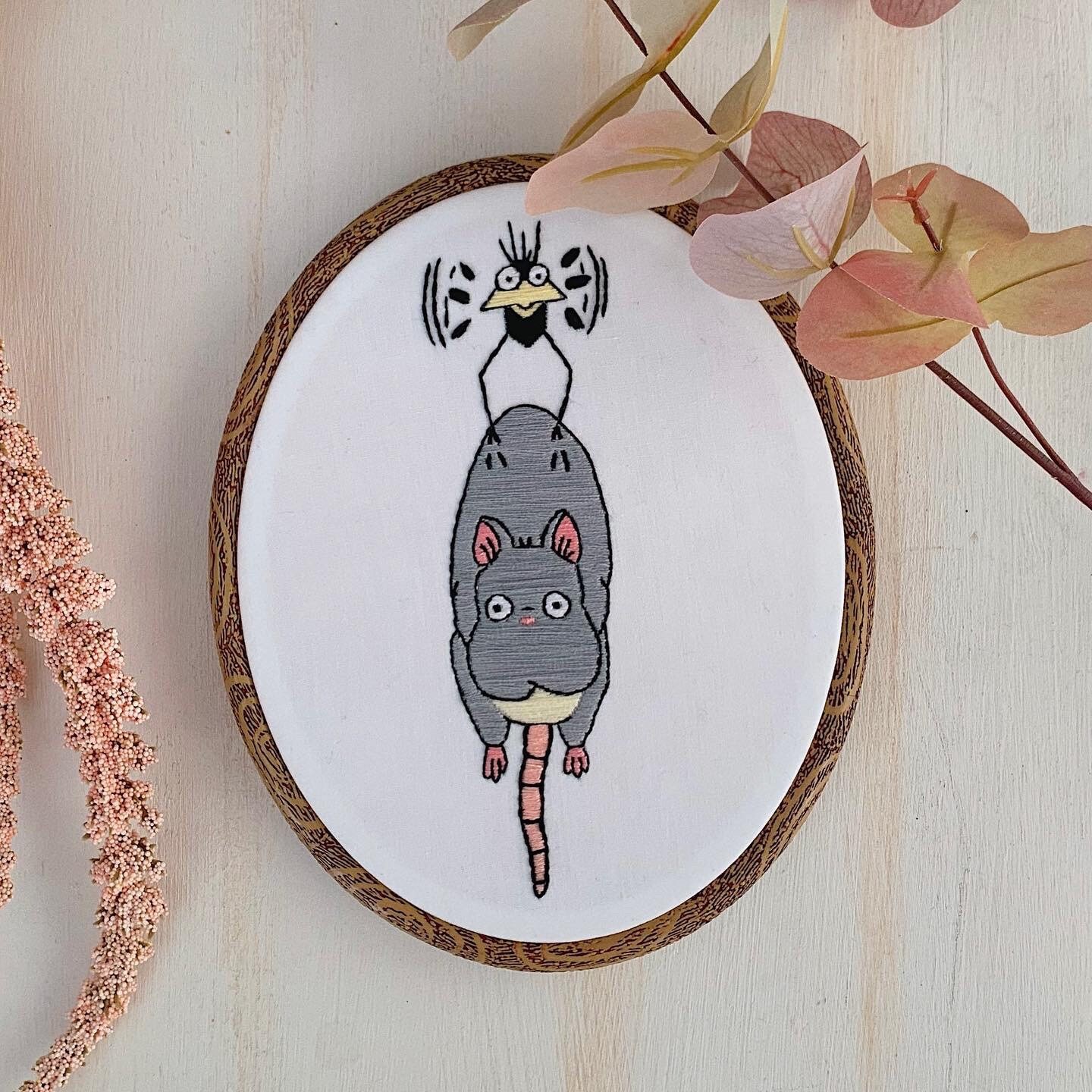 Studio Ghibli Spirited Away Boh Mouse and Yu Bird Oval Embroidery - Etsy