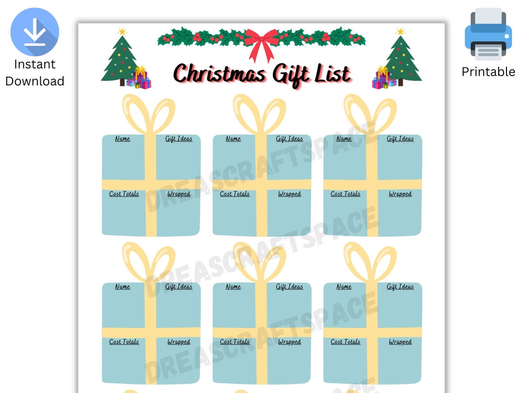 Christmas Gift List Printable | Christmas Gift Organizer | Christmas to ...