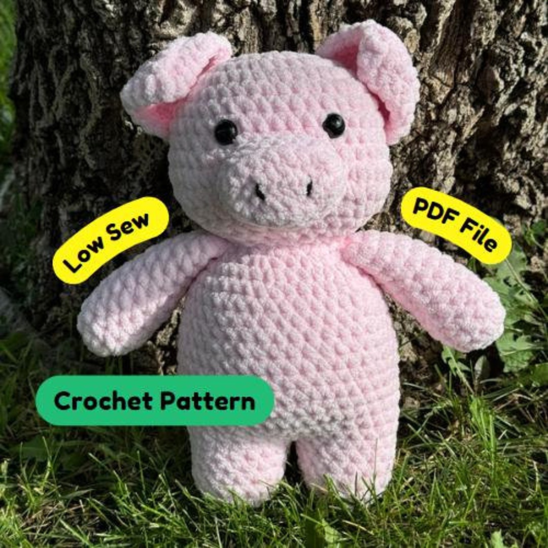 Petal the Piggy Pattern, Crochet Plushie, Amigurumi Instructions, Low ...