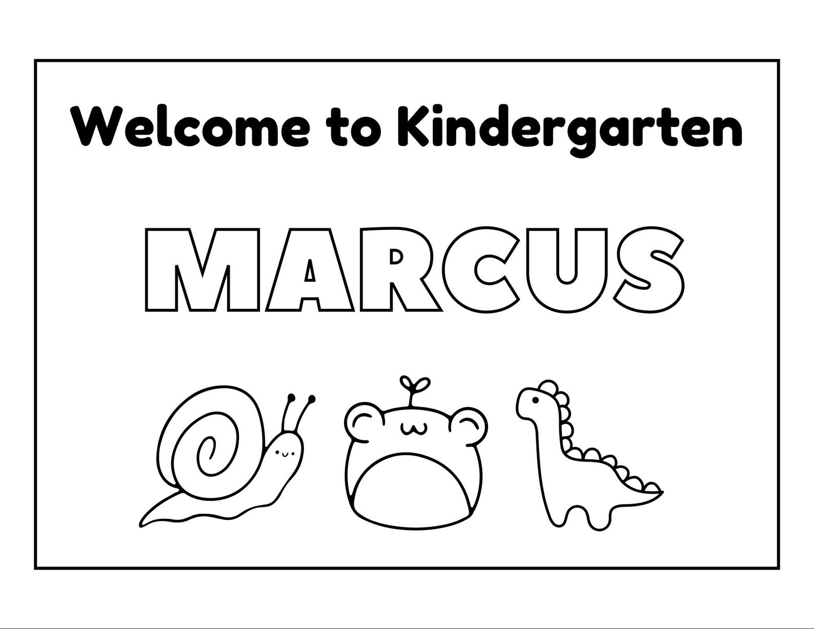 Back to School Coloring Printable Activity, Custom Name Color Page ...