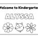 Back to School Coloring Printable Activity, Custom Name Color Page ...