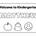 Back to School Coloring Printable Activity, Custom Name Color Page ...