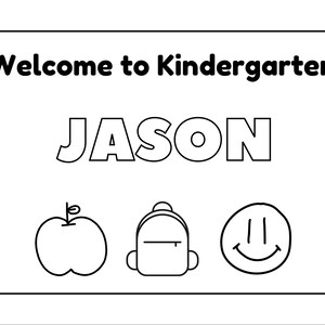 Back to School Coloring Printable Activity, Custom Name Color Page ...