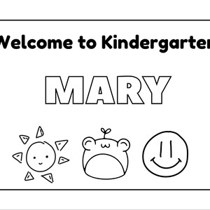 Back to School Coloring Printable Activity, Custom Name Color Page ...