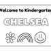 Back to School Coloring Printable Activity, Custom Name Color Page ...