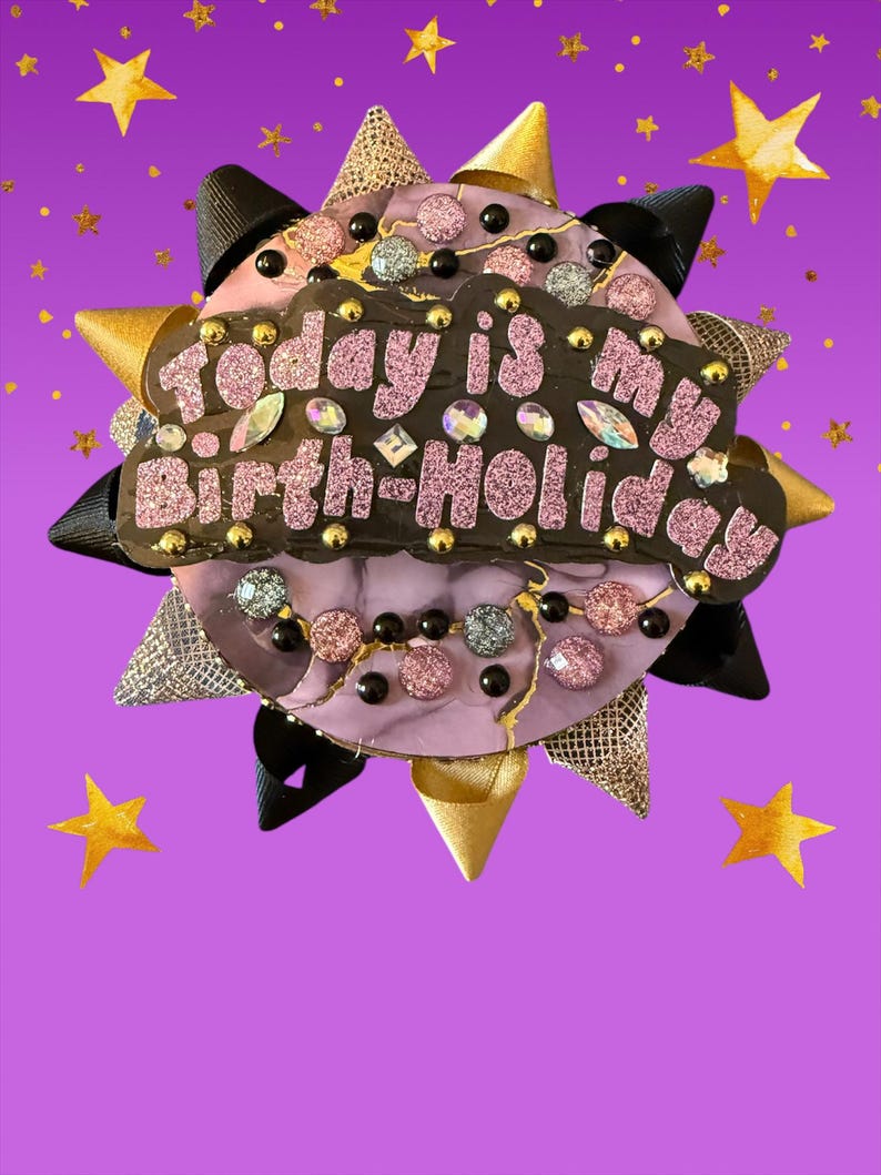 Handmade Birthday Pin: Custom Age, Color Women’s Birthday Badge - Etsy