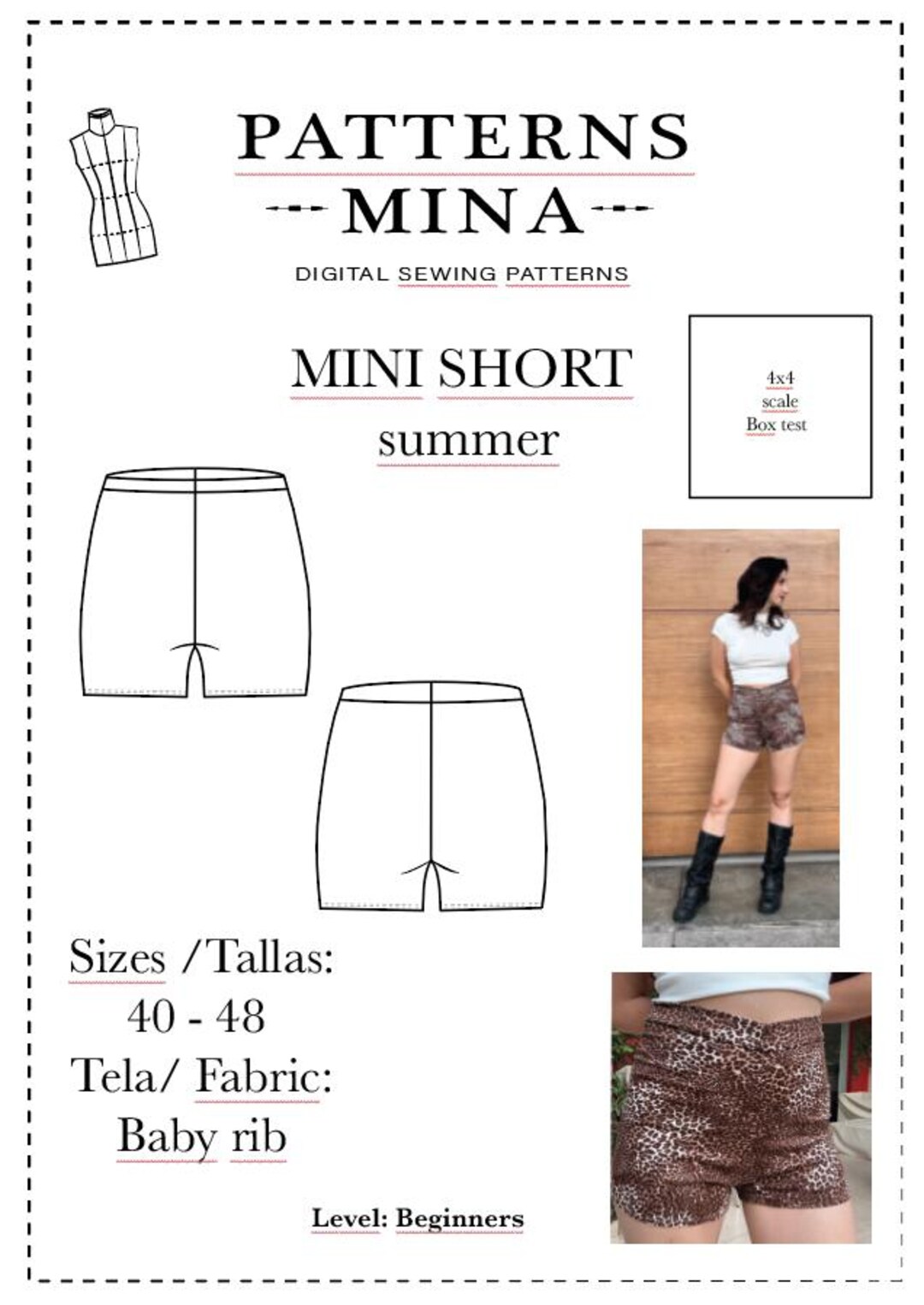 Mini Short Sewing Pattern for Women ALL SIZES 40-48 - Mini Short Sewing ...